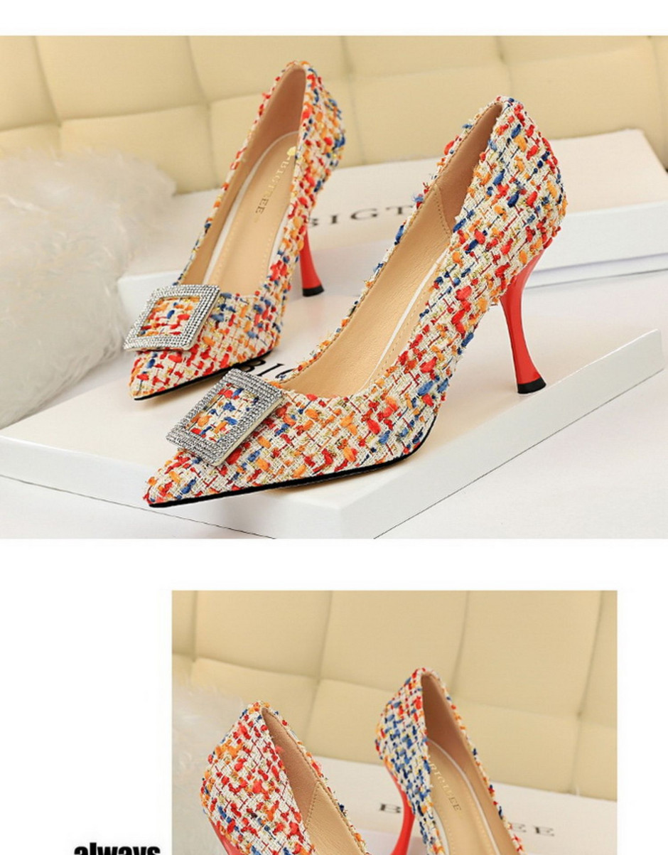 Badu.gr Χρωματιστά γυναικεία παπούτσια με μυτερά μοντέλα με τακούνι 8 cm - Badu.gr